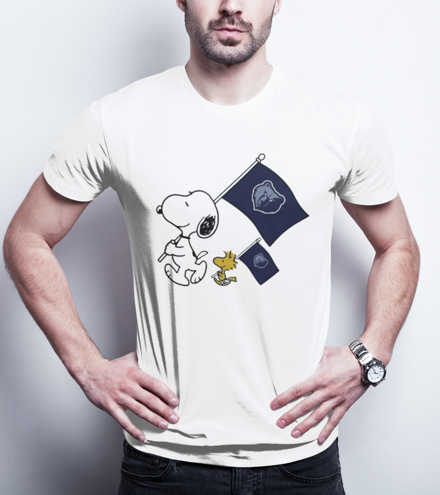 Memphis Grizzlies Snoopy Woodstock NBA Flags Basketball Team T-Shirt