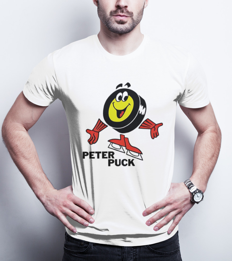 Peter Puck Cartoon Character Hockey T-Shirt
