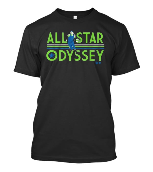 All Star Odyssey Basketball Player With Blue And Green Star T-Shirt