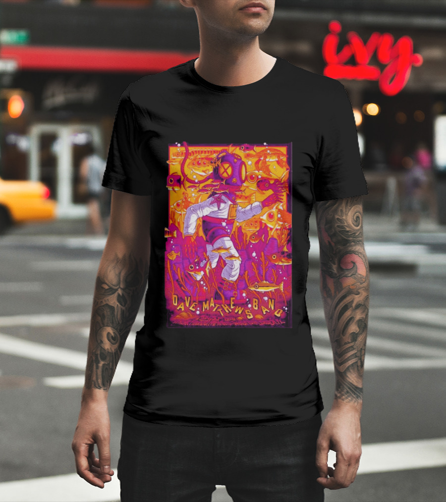 Dave Matthews Band Diver Illustration May 30 2026 ITHINK Financial Amphitheatre West Palm Beach FL T-Shirt