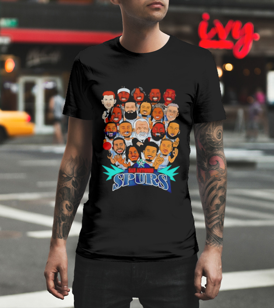 Gregg Popovich Spurs Legends San Antonio Spurs NBA Team Players T-Shirt