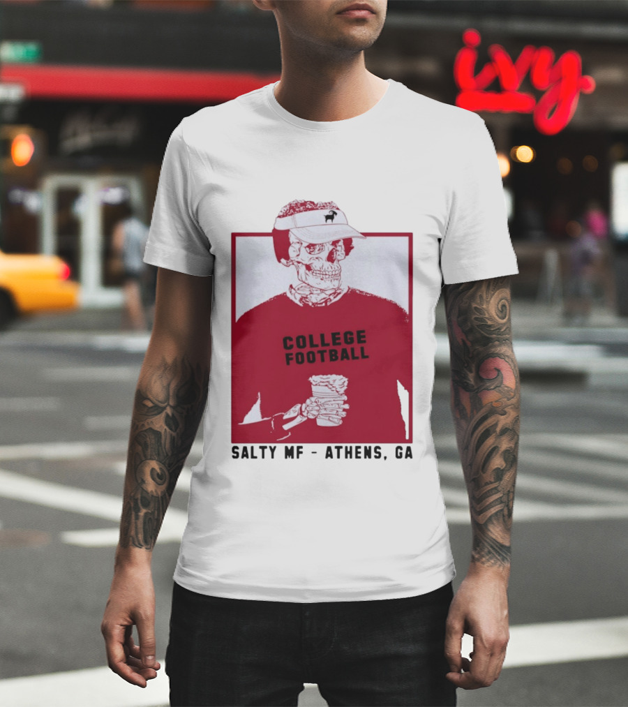 Skeleton College Football Athens Georgia Salty MF Gameday T-Shirt