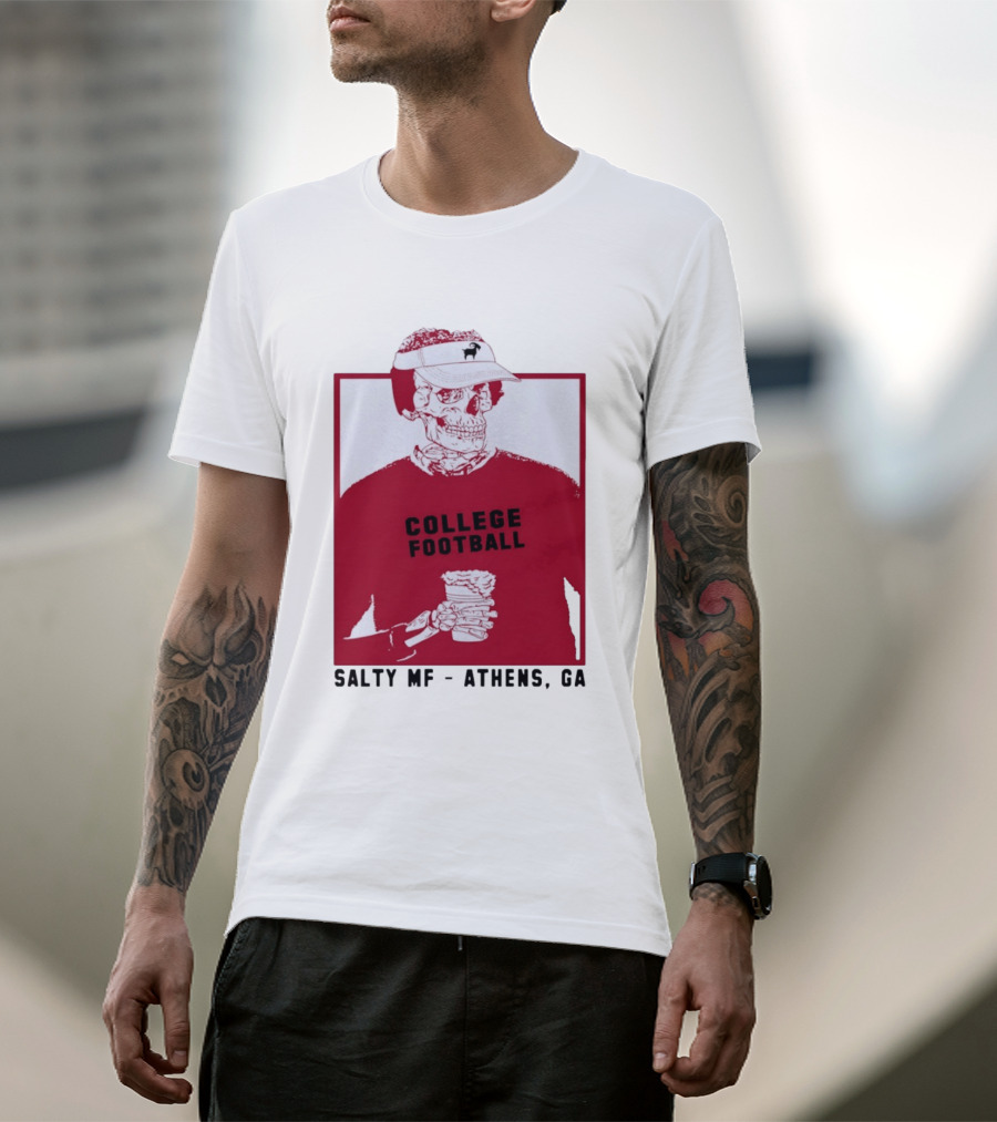 Skeleton College Football Athens Georgia Salty MF Gameday T-Shirt