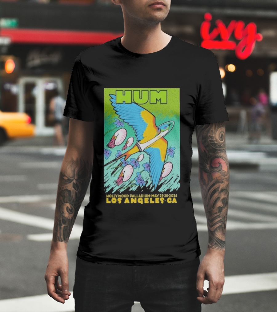 Hum Los Angeles May 29 + 30 2026 CA Vibrant Bird And Flowers T-Shirt