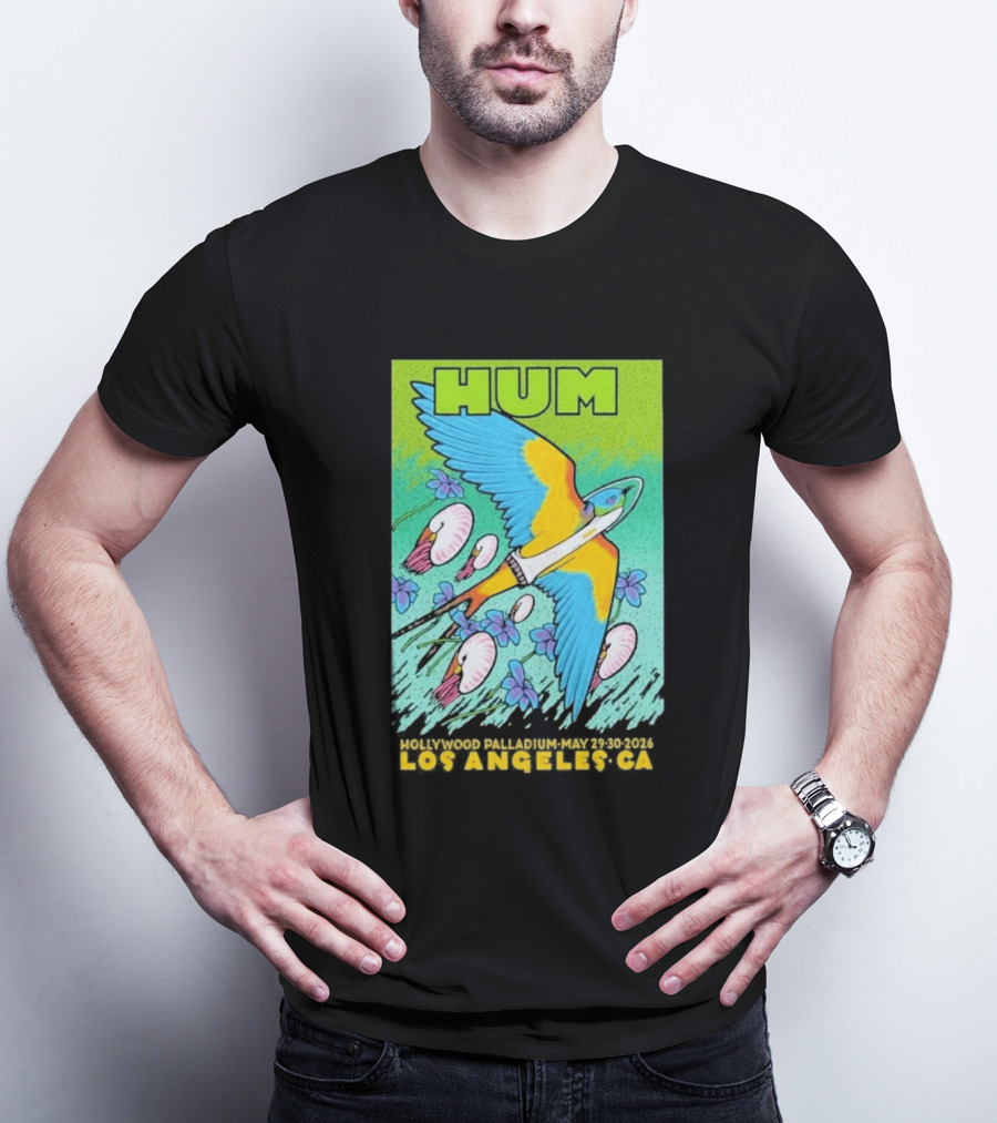 Hum Los Angeles May 29 + 30 2026 CA Vibrant Bird And Flowers T-Shirt