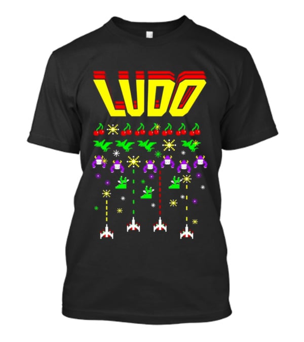 Ludo Arcade Halludoween 2026 Retro Gaming Cherries Spaceships T-Shirt