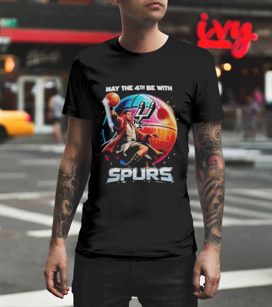 May The 4th Be With Spurs Star Wars Basketball Jedi 2026 T-Shirt