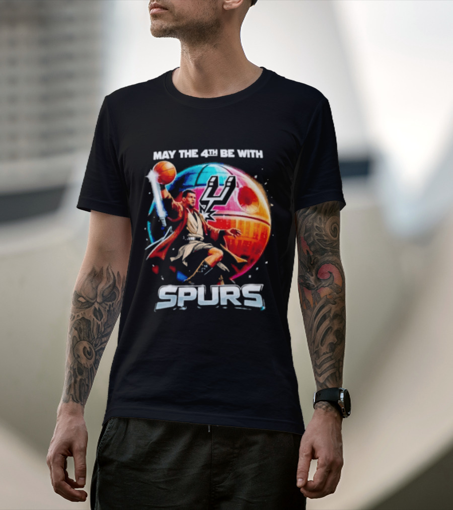 May The 4th Be With Spurs Star Wars Basketball Jedi 2026 T-Shirt