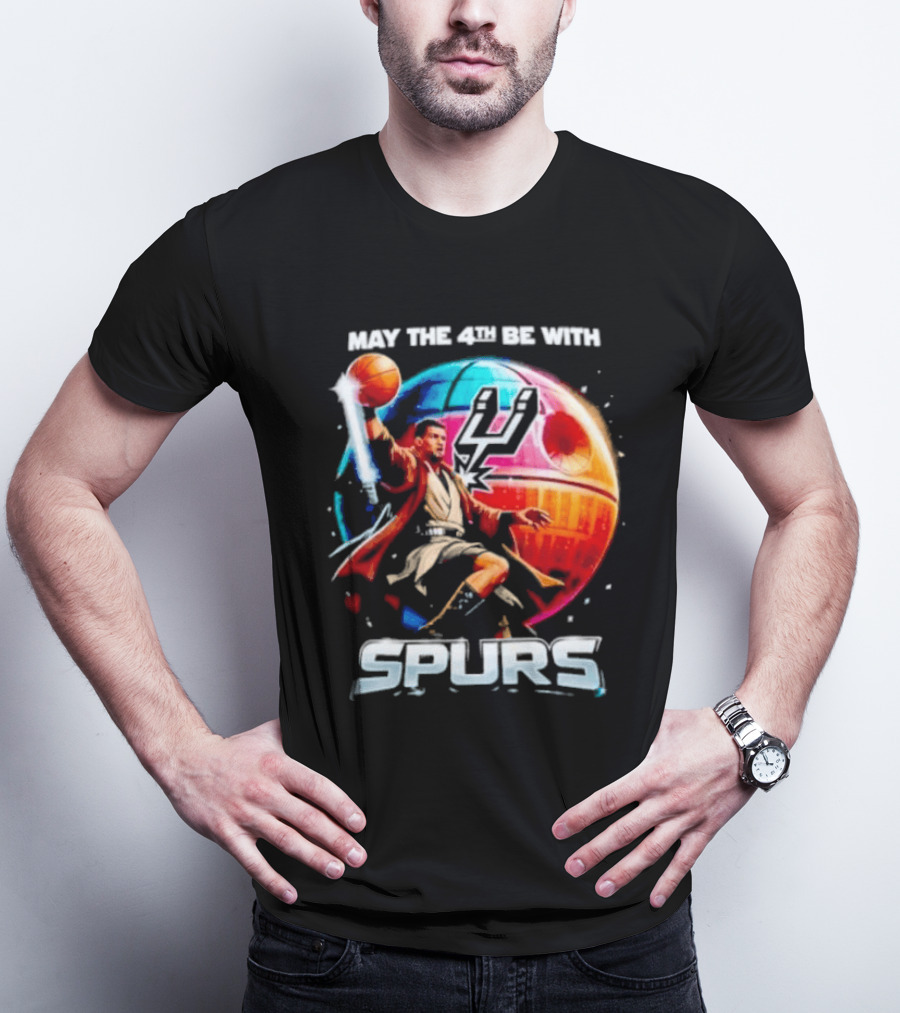 May The 4th Be With Spurs Star Wars Basketball Jedi 2026 T-Shirt