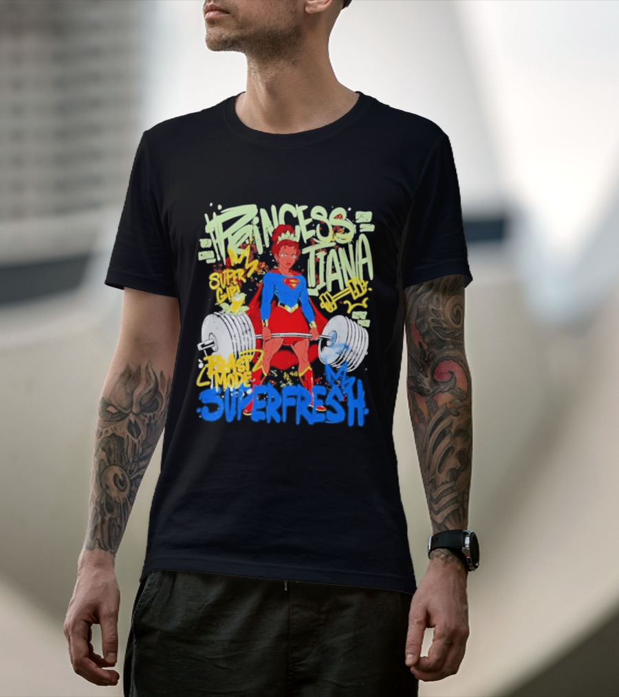 Princess Tiana Supergirl Beast Mode Superfresh Strength Powerlifting T-Shirt