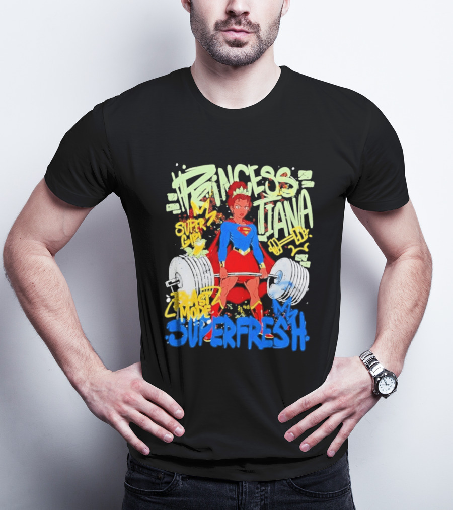 Princess Tiana Supergirl Beast Mode Superfresh Strength Powerlifting T-Shirt