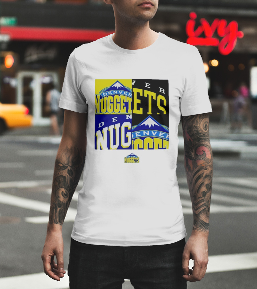 Denver Nuggets New Era Block Retro Split Collage T-Shirt