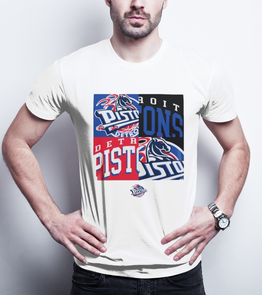 Detroit Pistons New Era Block PISTONS DETROIT Basketball T-Shirt