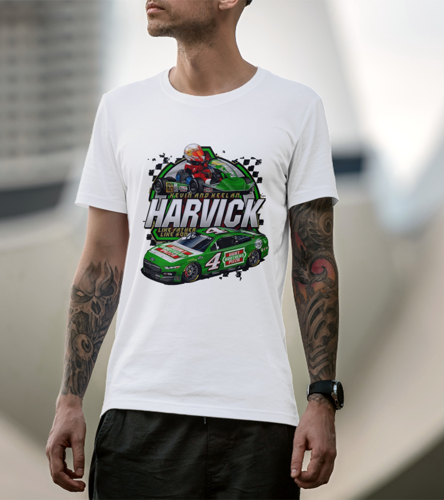 Kevin Keelan Harvick NASCAR 4 Hunt Brothers Pizza Busch Light Like Father Like Son T-Shirt