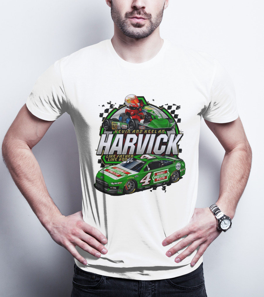 Kevin Keelan Harvick NASCAR 4 Hunt Brothers Pizza Busch Light Like Father Like Son T-Shirt