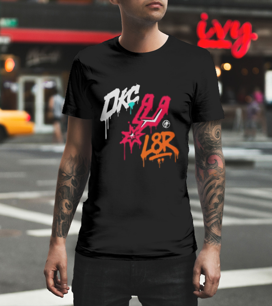 OKC Spurs U L8R Basketball Graffiti T-Shirt