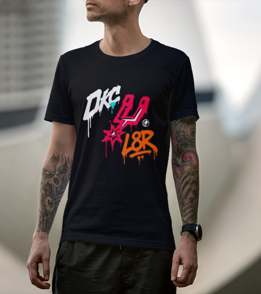 OKC Spurs U L8R Basketball Graffiti T-Shirt