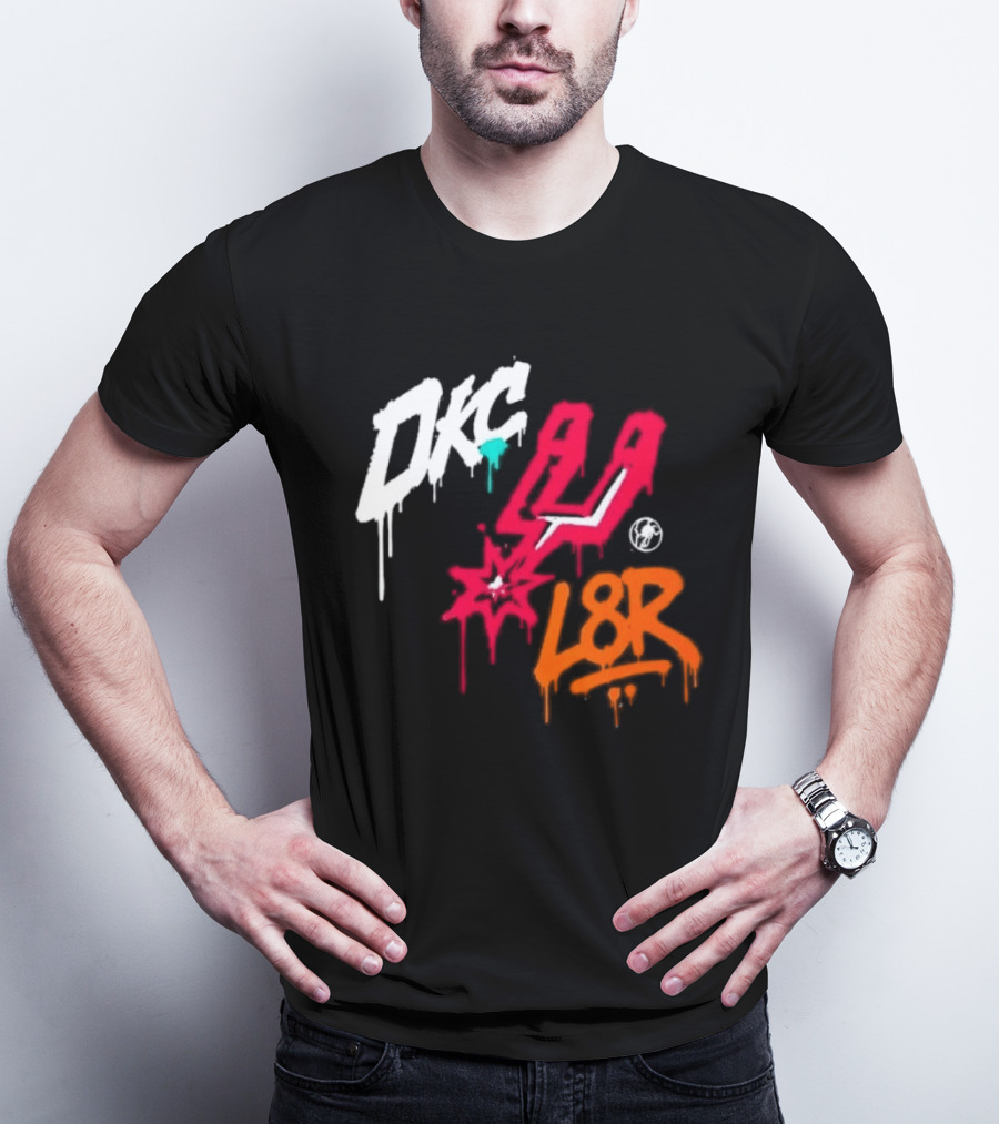 OKC Spurs U L8R Basketball Graffiti T-Shirt