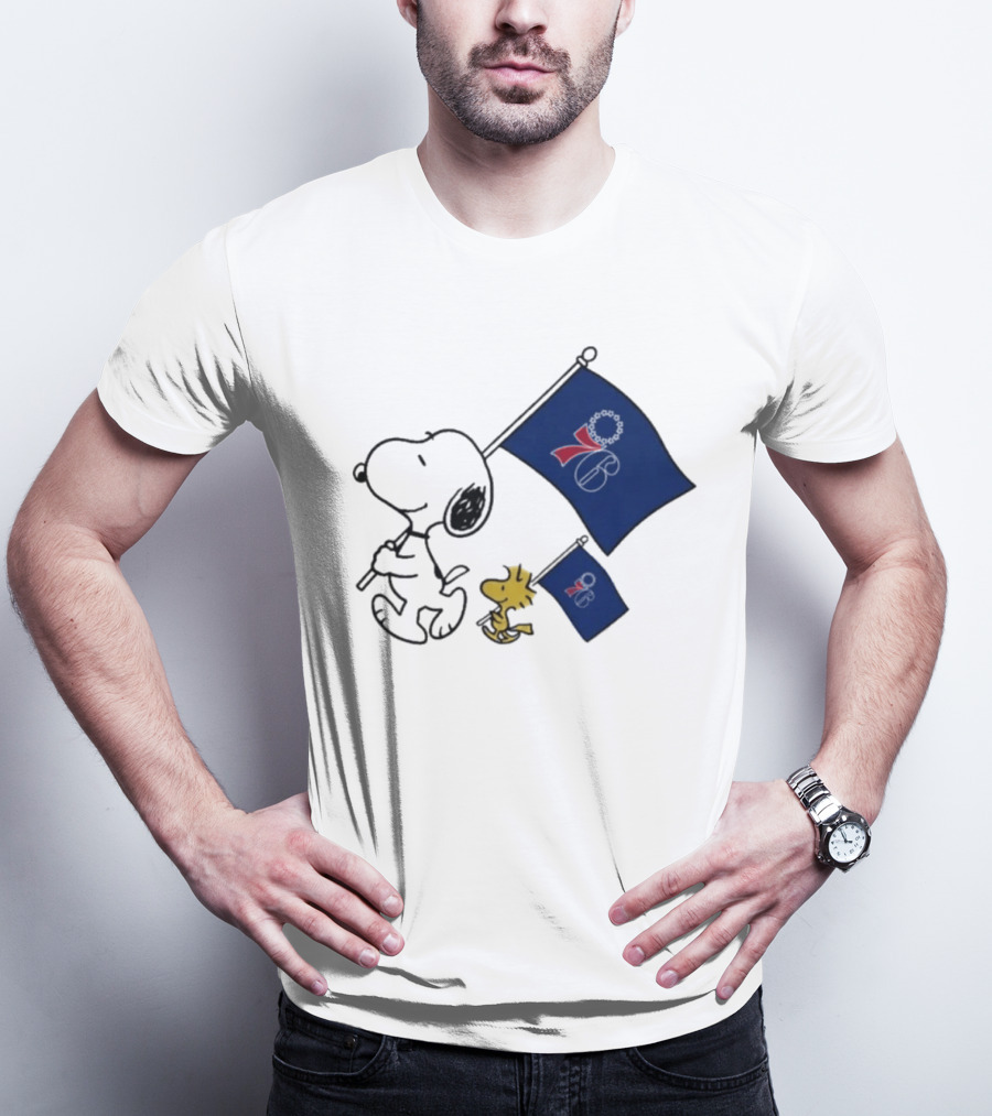 NBA Philadelphia 76ers Snoopy Woodstock Flag Peanuts Basketball T-Shirt