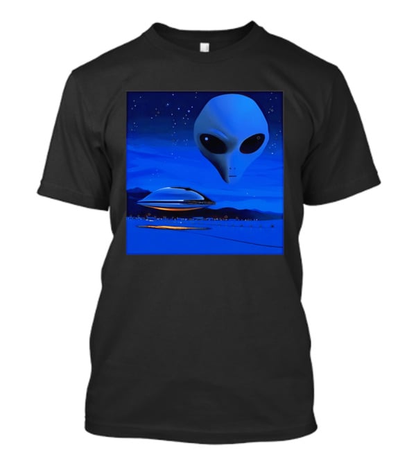 Aline UFO Portrait Night Sky Scene T-Shirt