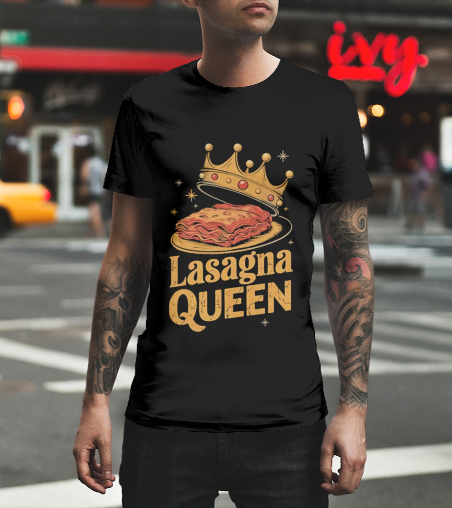 Lasagna Queen Italian Pasta Culinary Royalty Crown Slice Serving T-Shirt