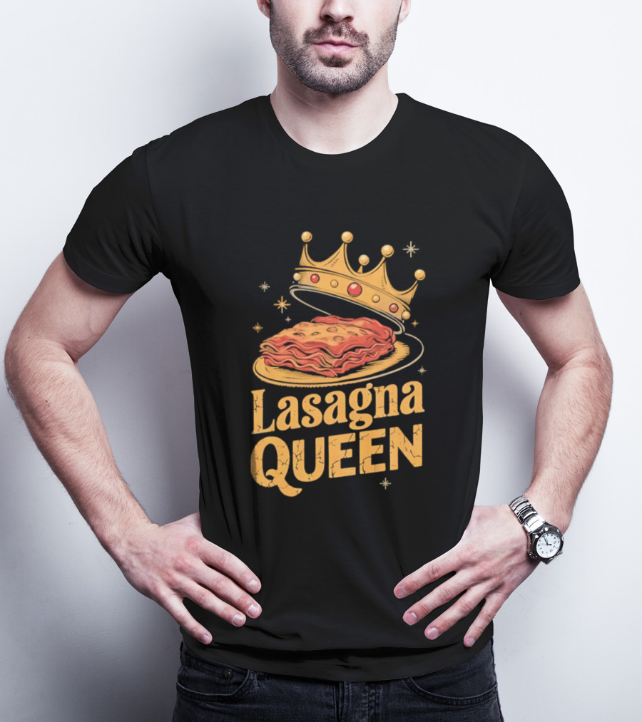 Lasagna Queen Italian Pasta Culinary Royalty Crown Slice Serving T-Shirt