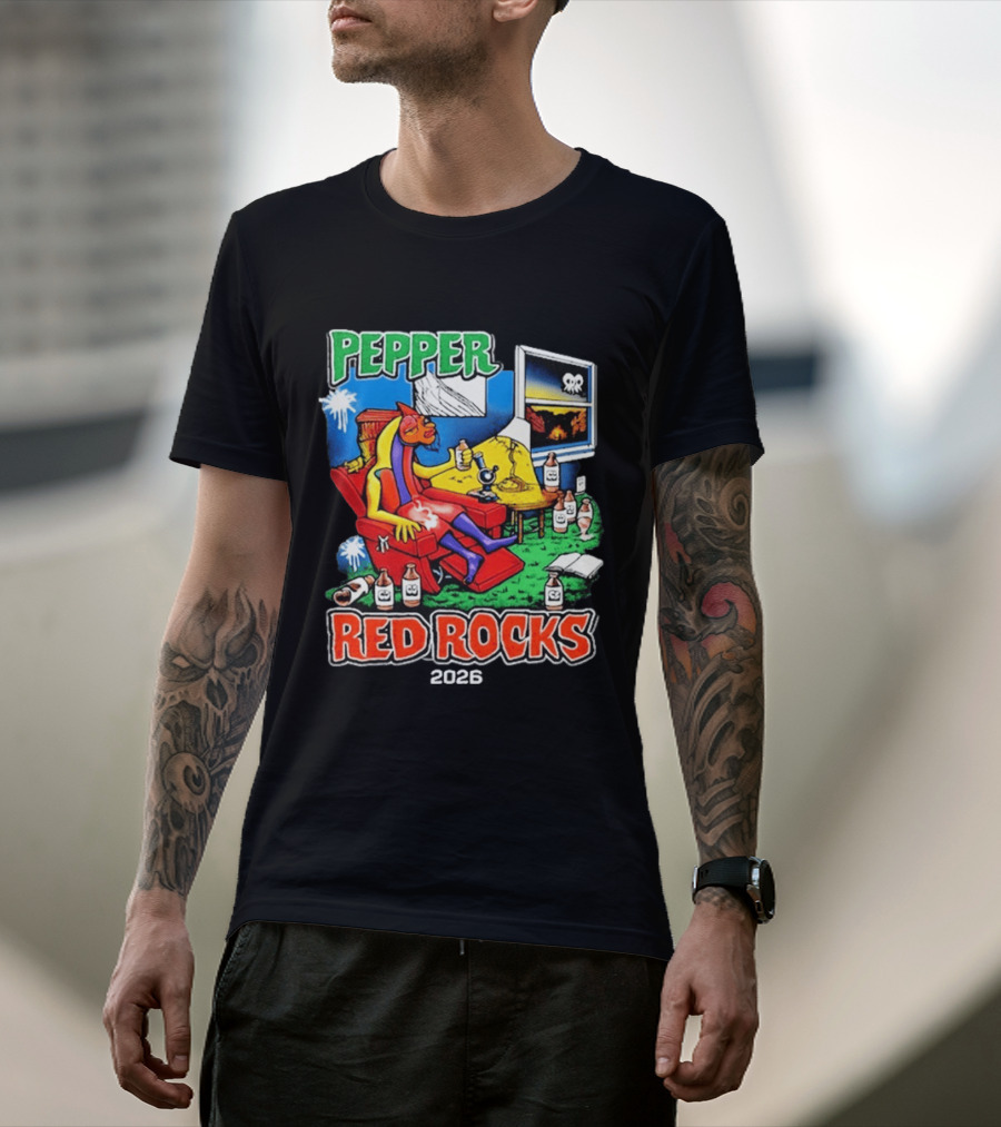Pepper Red Rocks Amphitheatre 2026 Morrison Colorado Psychedelic Vibes T-Shirt
