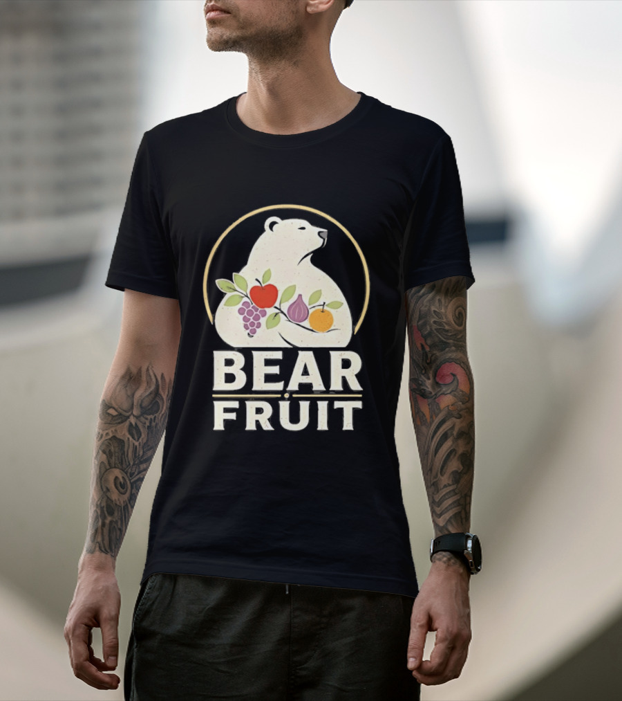 Bear Fruit Polar Bear Grapes Apple Fig Orange T-Shirt