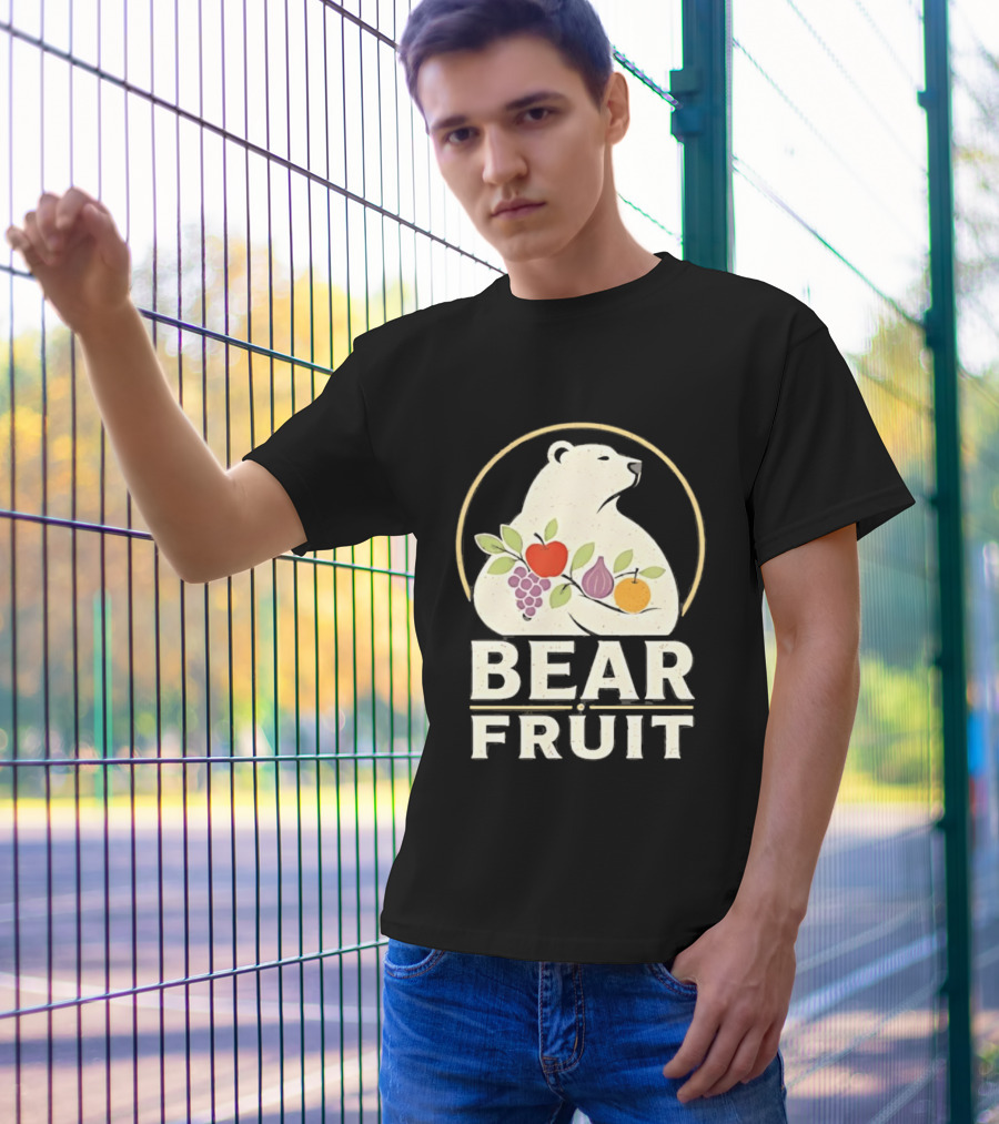 Bear Fruit Polar Bear Grapes Apple Fig Orange T-Shirt