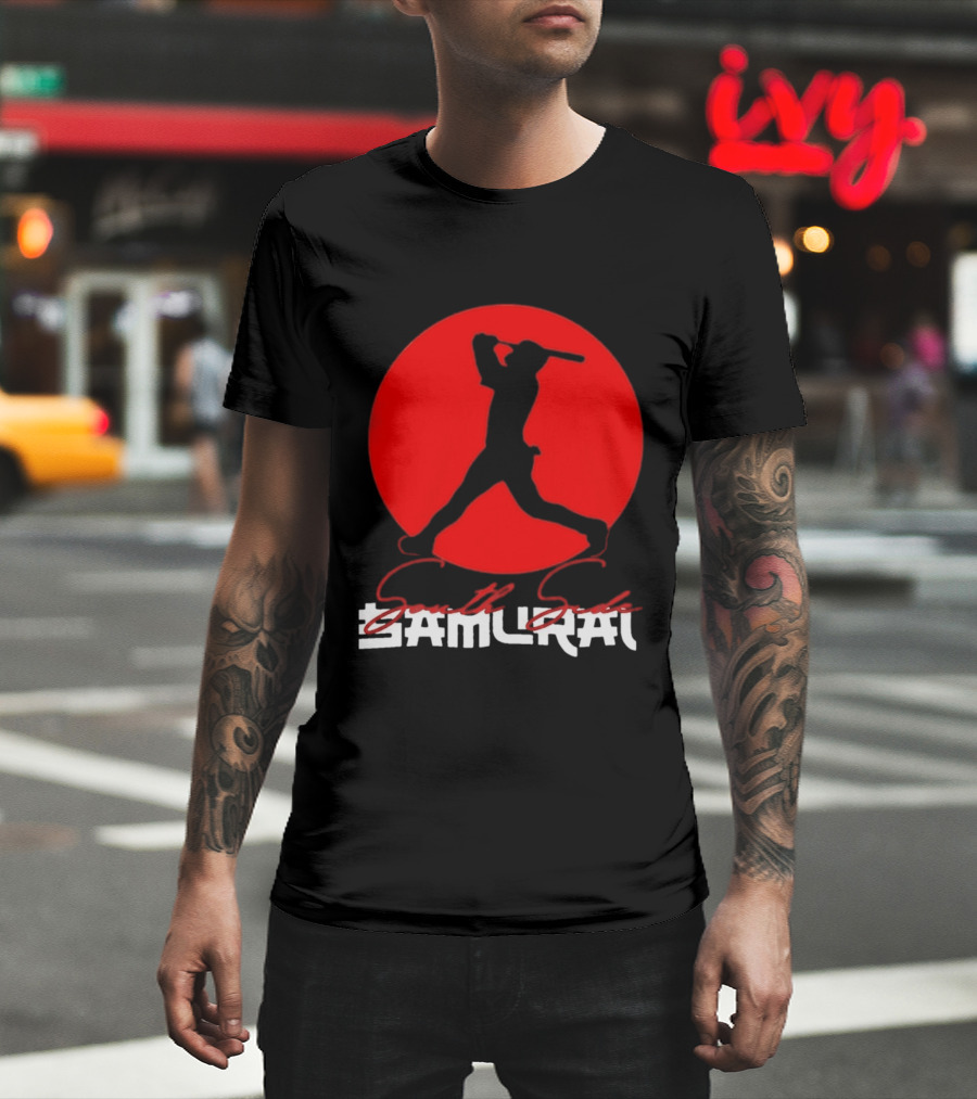 Samurai Baseball Stride Dark Red Circle Sōru Geki T-Shirt