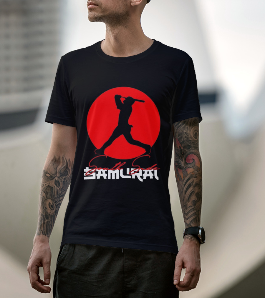 Samurai Baseball Stride Dark Red Circle Sōru Geki T-Shirt