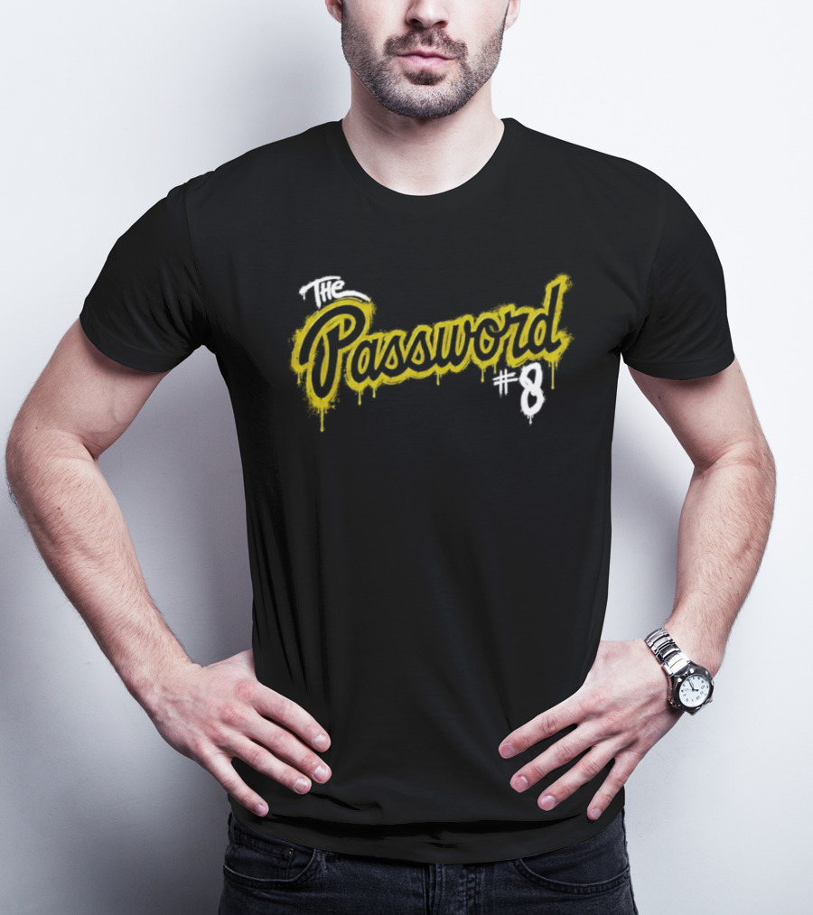 The Password Number 8 Graffiti Style With Aaron Rodgers Pittsburgh Steelers T-Shirt