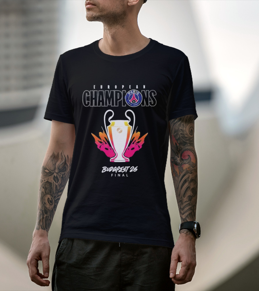 European Champions PSG Budapest 2026 Final T-Shirt