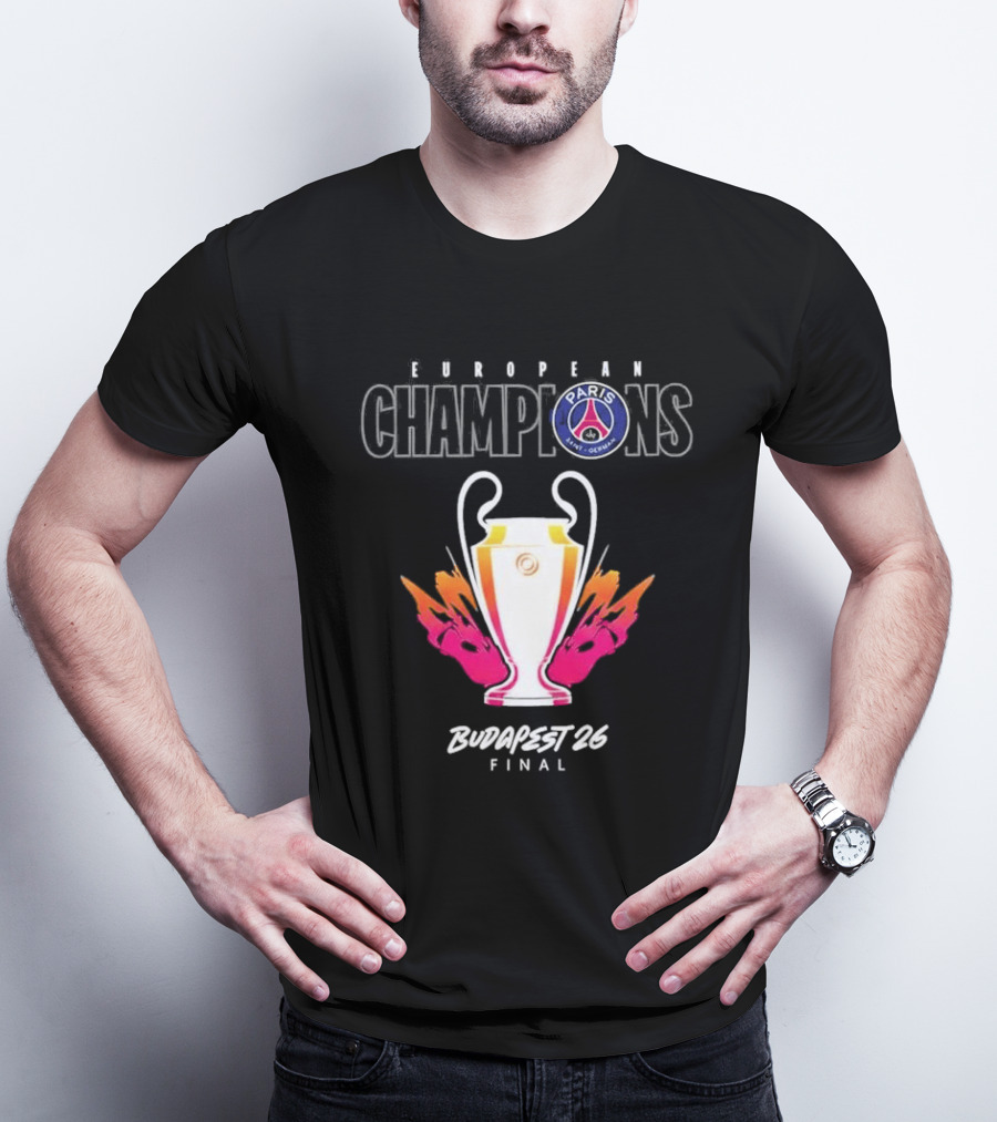European Champions PSG Budapest 2026 Final T-Shirt