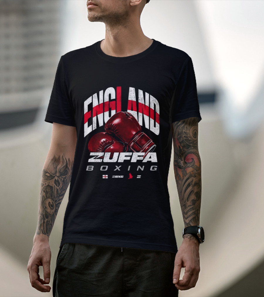 England Zuffa Boxing Gloves Flag T-Shirt