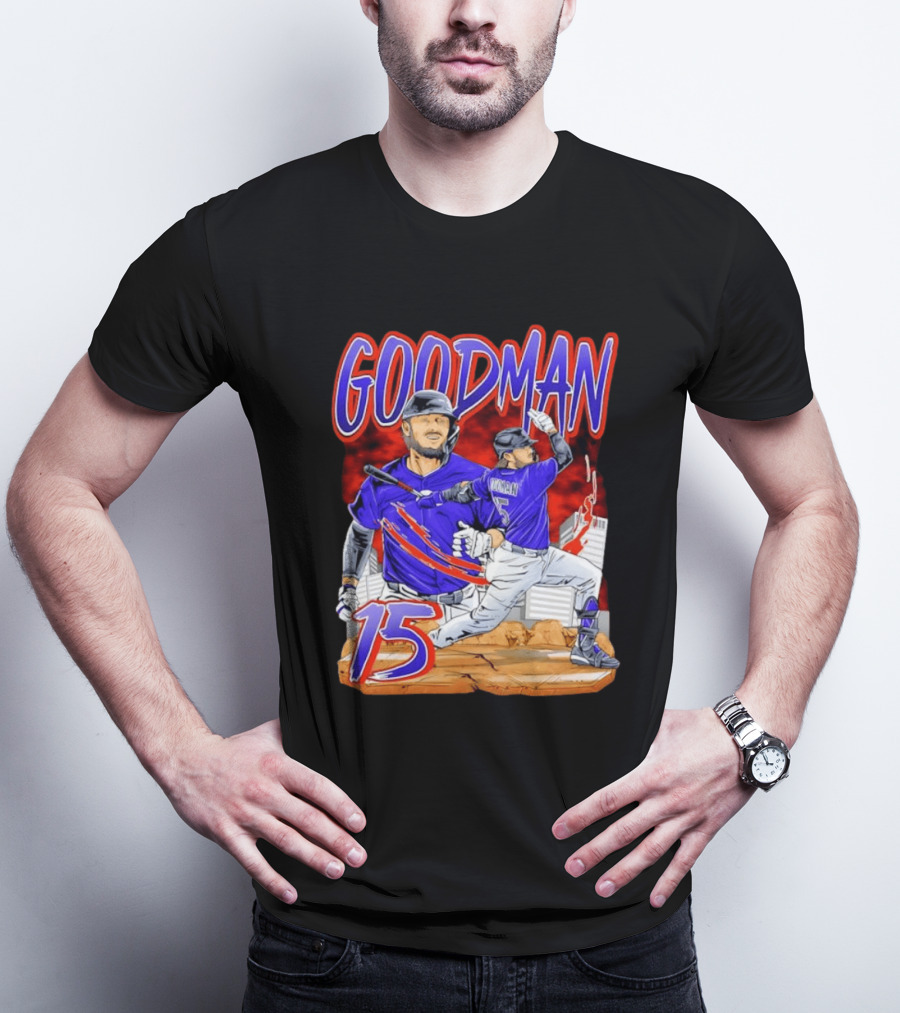 Goodman 15 Colorado Rockies Baseball Player Dynamic T-Shirt