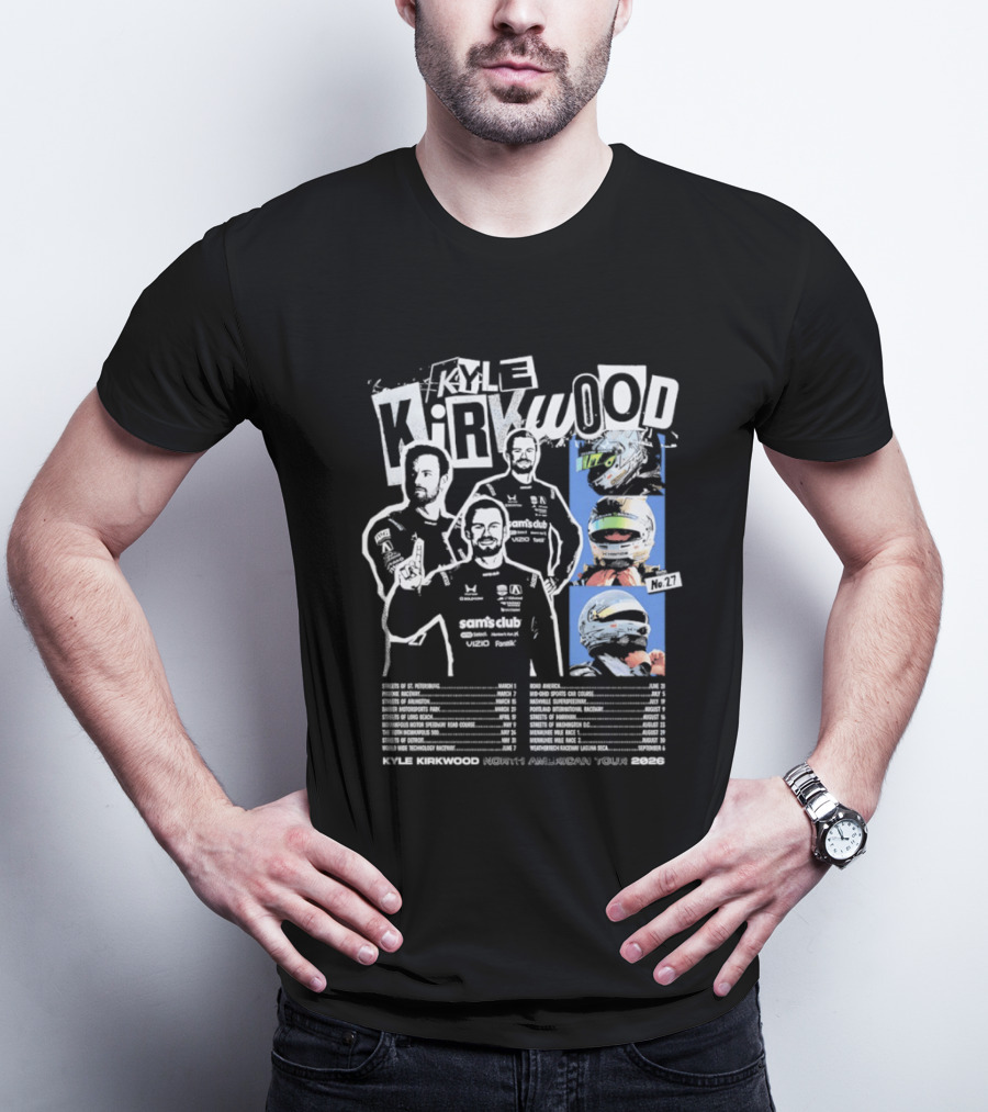 Kyle Kirkwood North American Tour 2026 Racing Helmet And Driver Poses T-Shirt