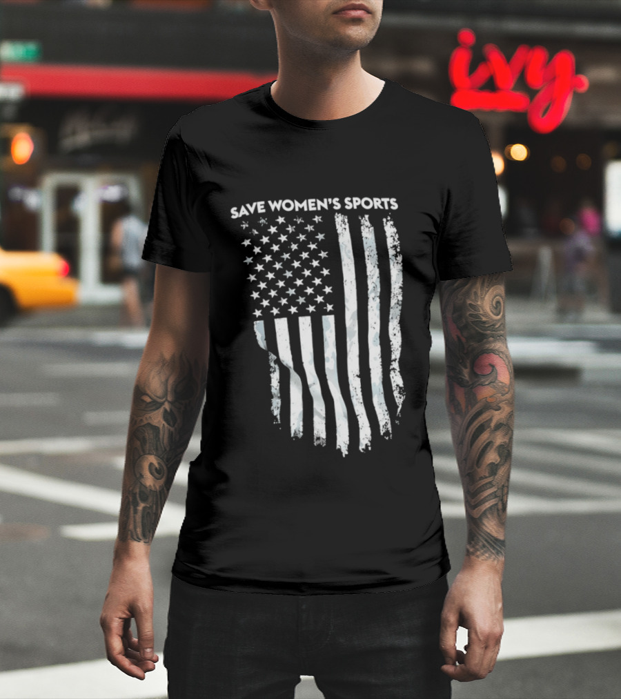 Save Women's Sports American Flag Stars And Stripes T-Shirt