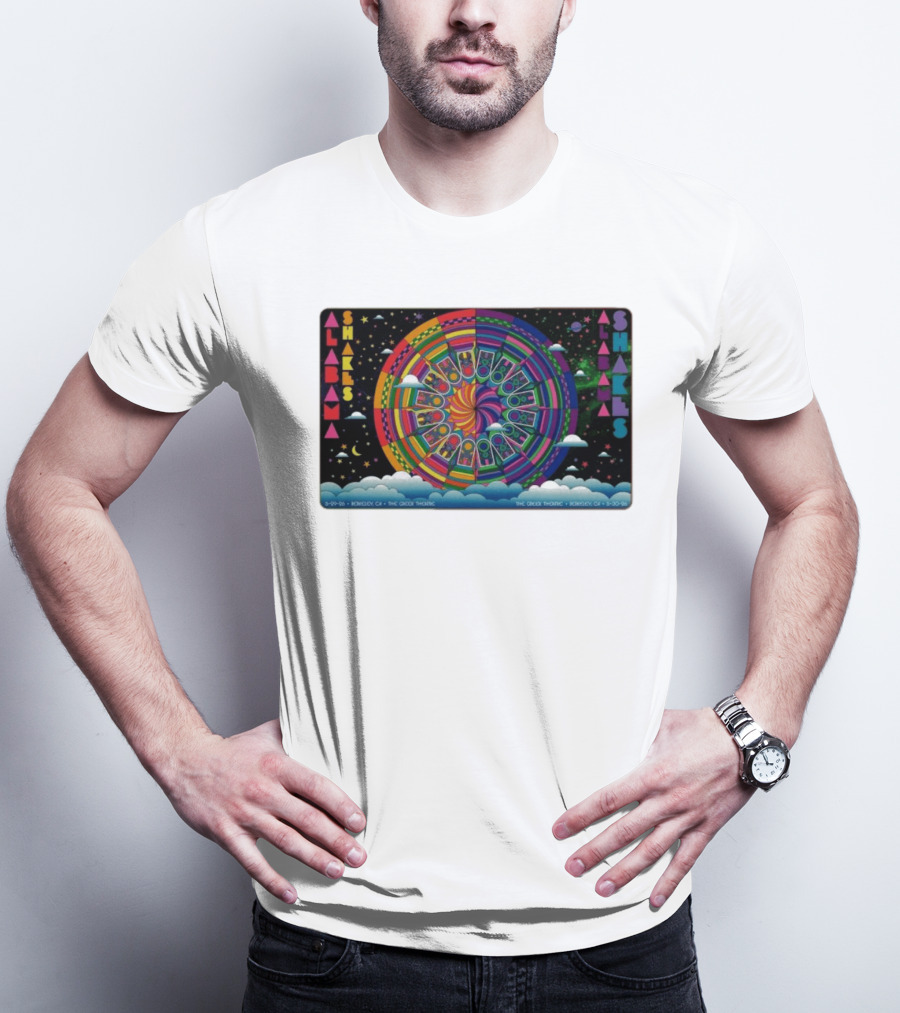 Alabama Shakes Concert The Greek Theatre Berkeley CA 5 29 26 Psychedelic Rainbow Spiral Clouds And Stars T-Shirt