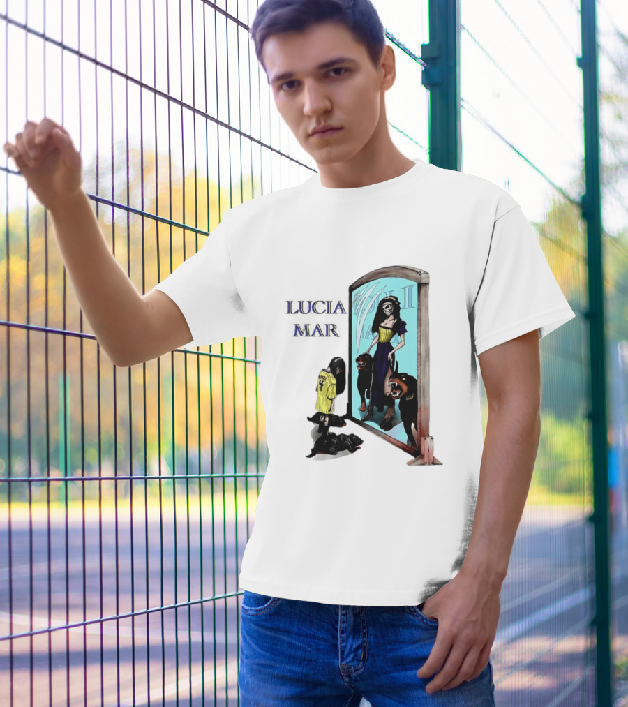 Dungeon Crawler Carl Lucia Mar Mirror Reflection With Dogs T-Shirt