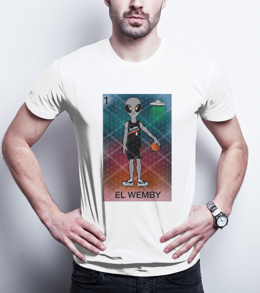 El Wemby Lotería Card Alien Victor Wembanyama San Antonio Spurs Basketball NBA 2026 T-Shirt
