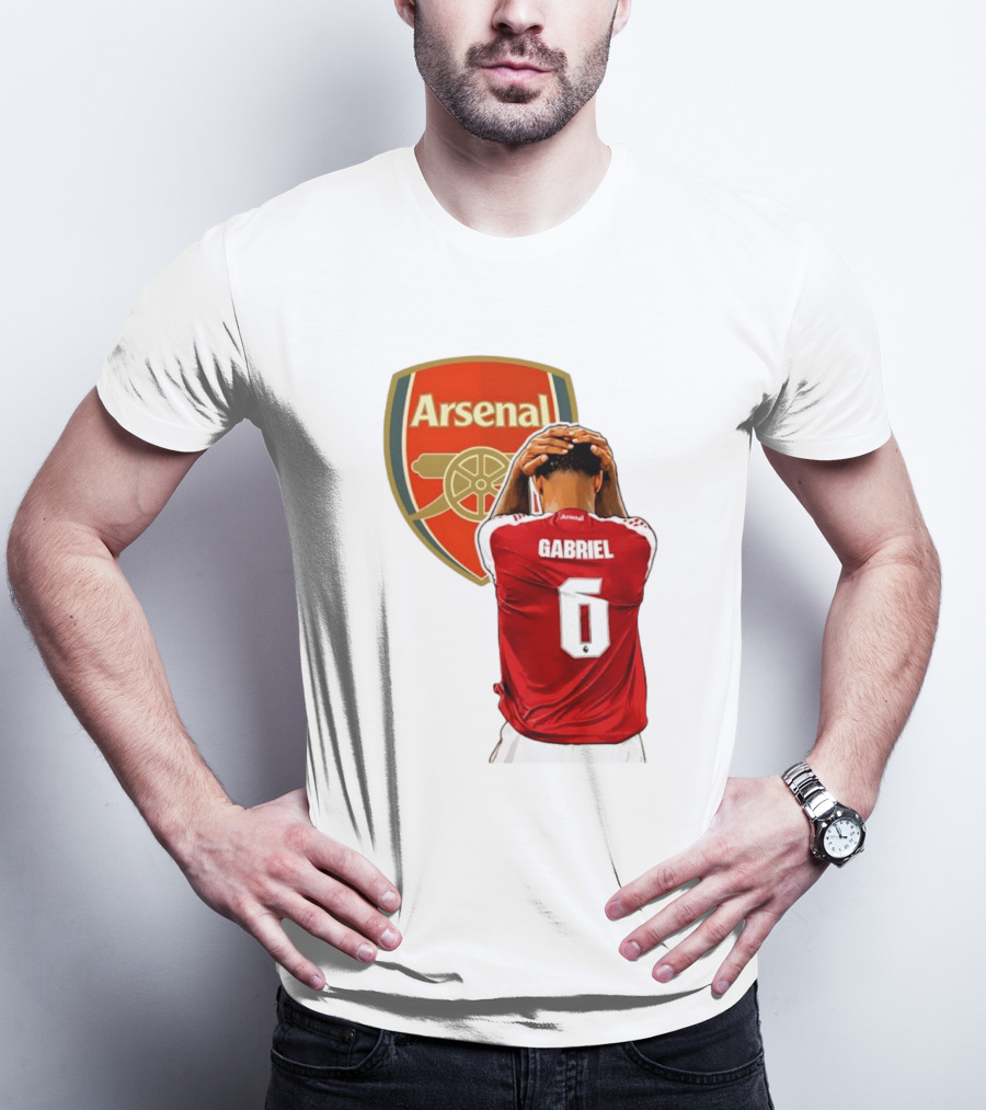 Gabriel Magalhaes Arsenal Jersey Number 6 Premier League T-Shirt