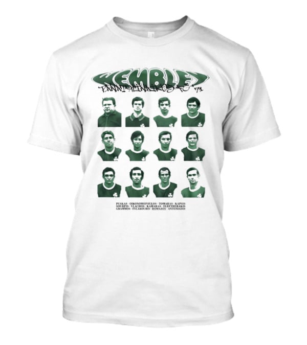 Panathinaikos FC 1971 Team Wembley Kemble Players T-Shirt