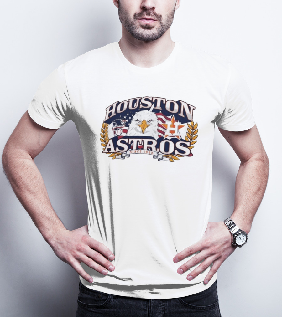 Houston Astros Americana Eagle Since 1962 Patriotic Baseball Fan Gear T-Shirt