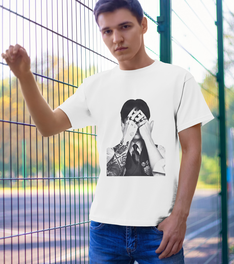 Jungkook BTS Tattoo Hands Rings Black And White Aesthetic T-Shirt
