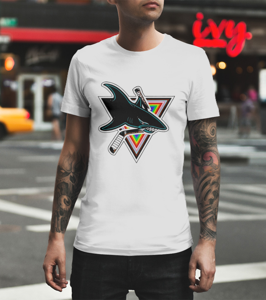 San Jose Sharks Pride NHL Rainbow Ice Hockey Team T-Shirt