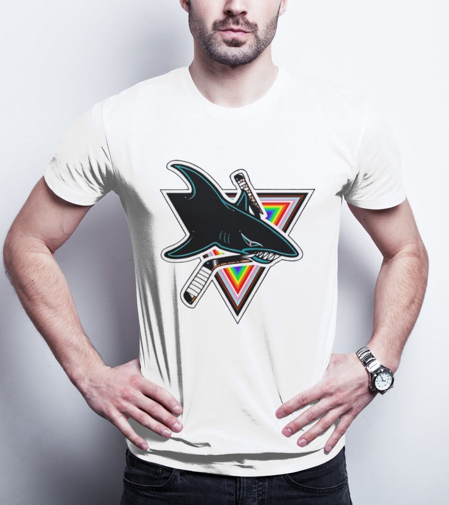 San Jose Sharks Pride NHL Rainbow Ice Hockey Team T-Shirt