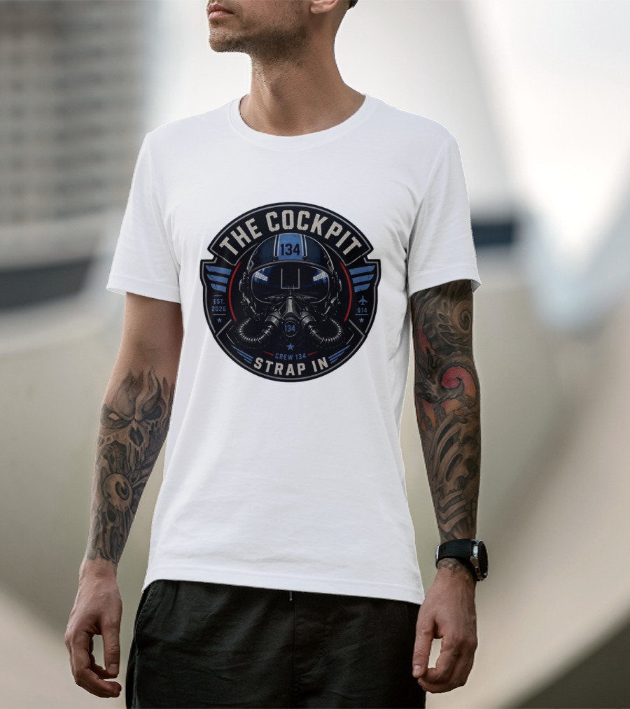 The Cockpit Strap In Crew 134 Football Helmet Est 2026 134 614 T-Shirt