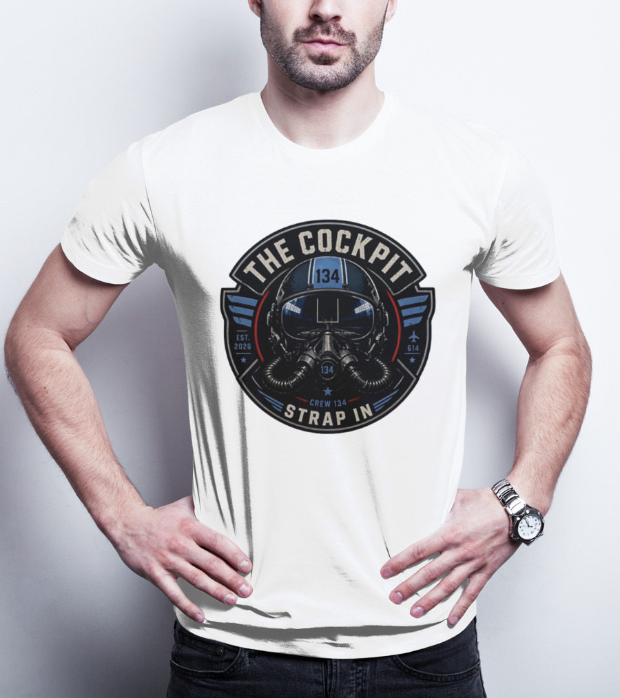 The Cockpit Strap In Crew 134 Football Helmet Est 2026 134 614 T-Shirt