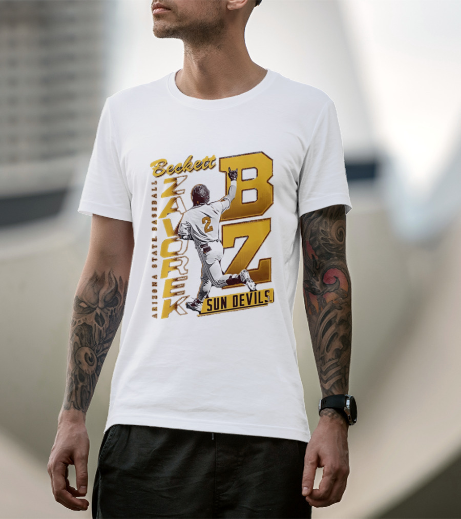 Beckett Zavorke Arizona State Baseball Sun Devils BZ Number 2 T-Shirt